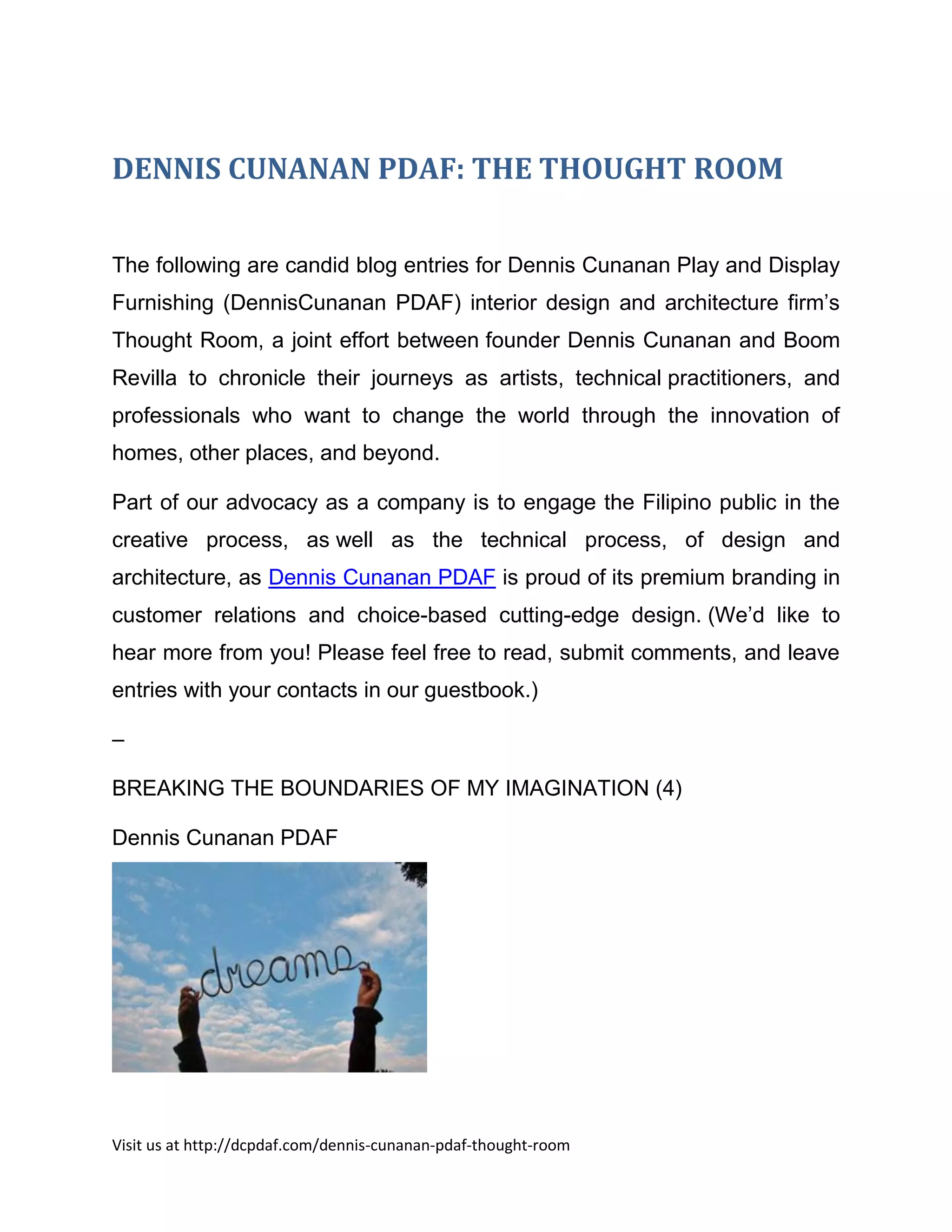 Dennis Cunanan Pdaf: THE THOUGHT ROOM | PDF