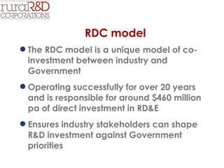 RDCs delivering the goods, for the past 20 years and the next 20 years ...