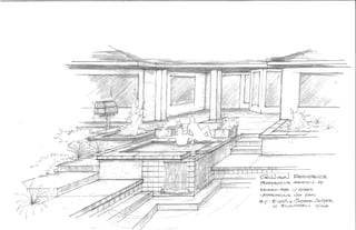 Swimming Pool w/ Raised Spa Perspective Sketch | PPT