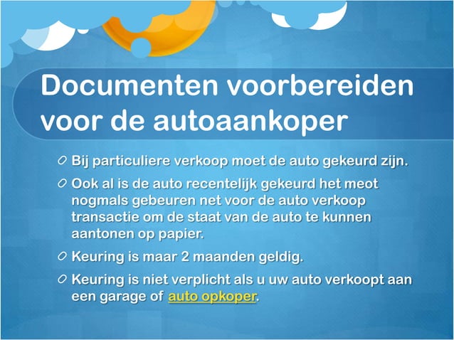 De nodige documenten als u uw auto wilt verkopen | PPT
