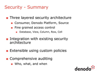 Denodo Data Virtualization Platform: Security (session 5 from Architect ...