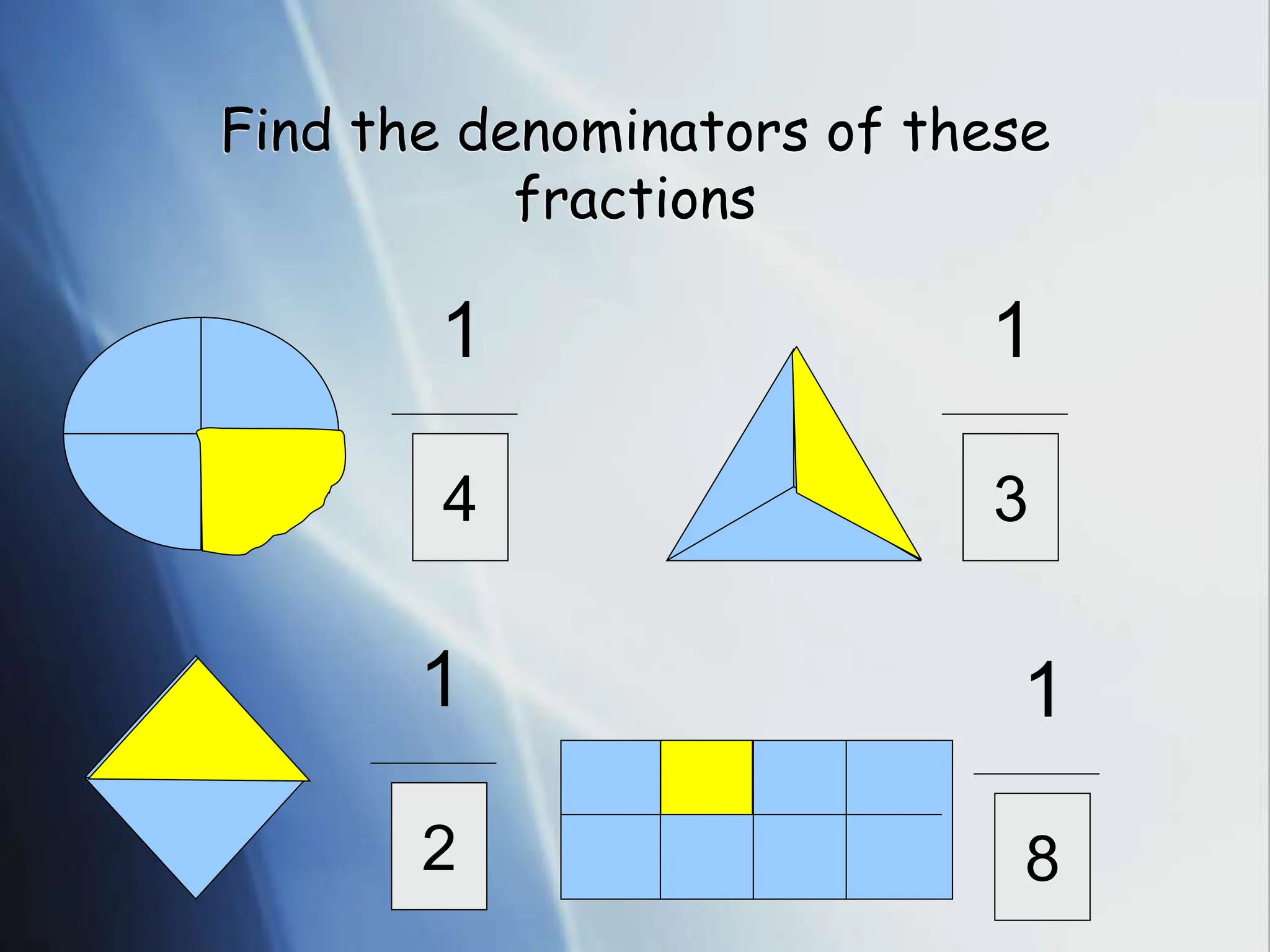 MATHS DENOMINATORS AND NUMERATORS CONTENT.ppt