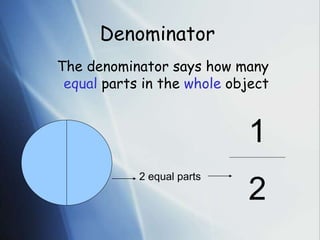 denominators and numerators tuesday mathematics | PPT
