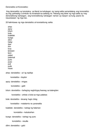 Denonatibo2 at kononatibo2 | DOCX