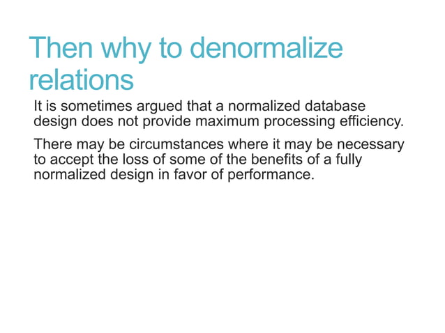Denormalization | PPTX