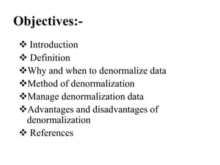 Denormalization | PPTX