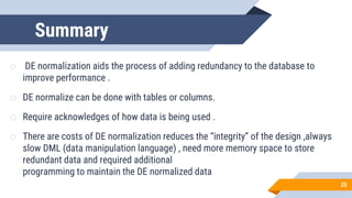 De normalozation | PPT