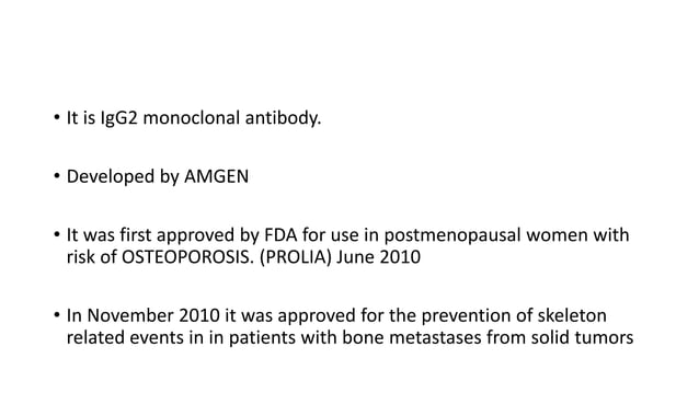 Denosumab | PPTX | Bone and Joint Conditions | Diseases and Conditions