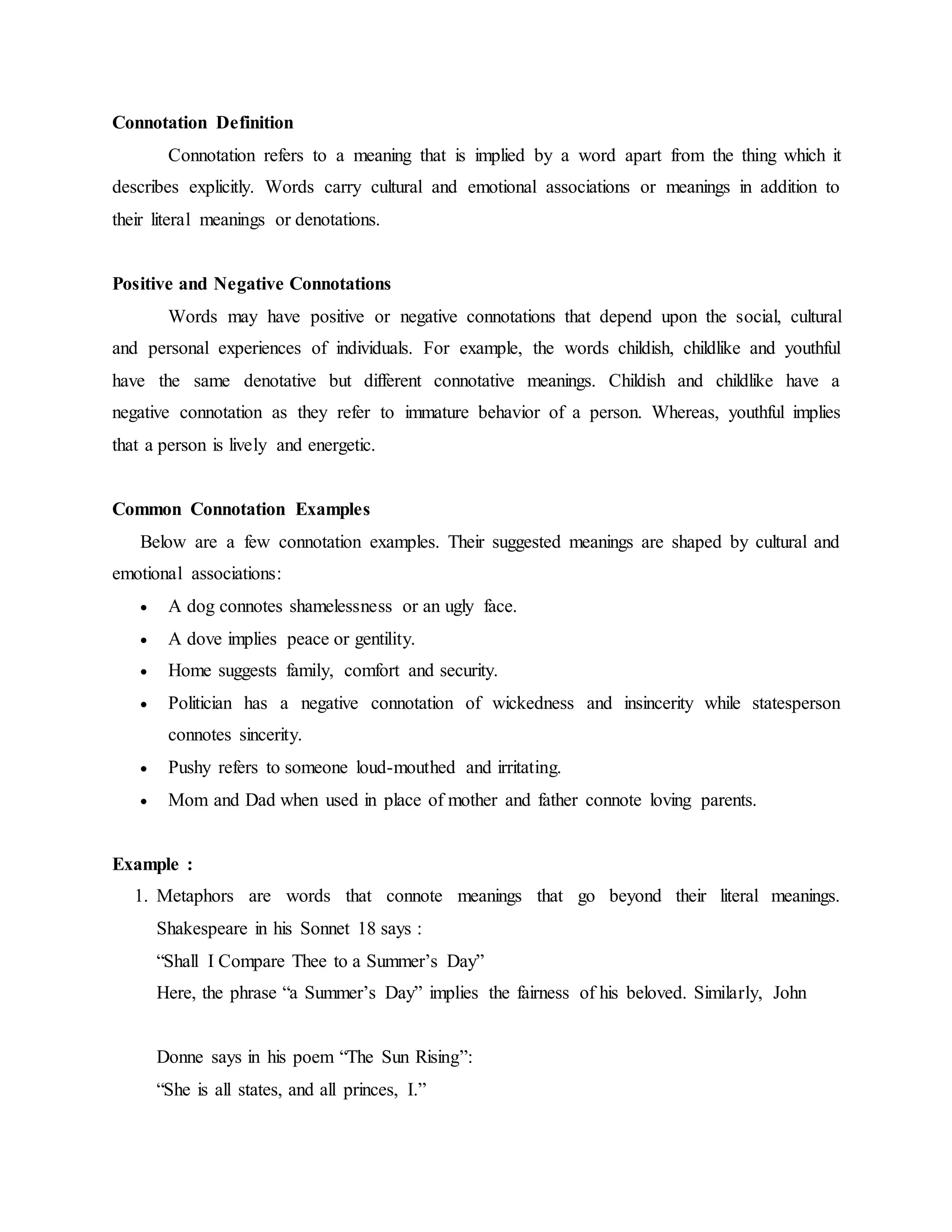 Denotation, Connotation, and Implication | DOCX