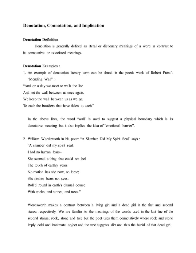 Denotation, Connotation, and Implication | DOCX