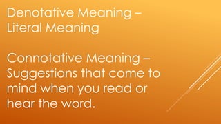 Denotation and connotation | PPT