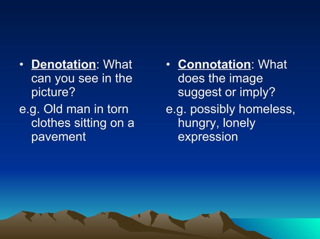 Denotation and connotation in media images | PPT