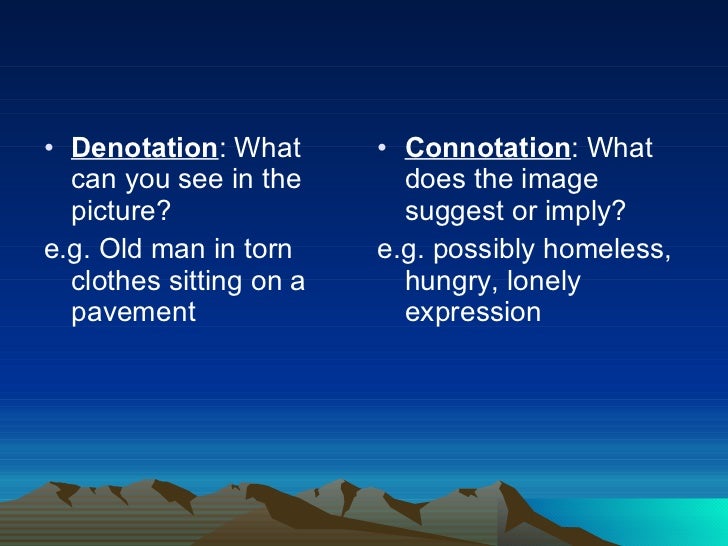 Denotation and connotation in media images