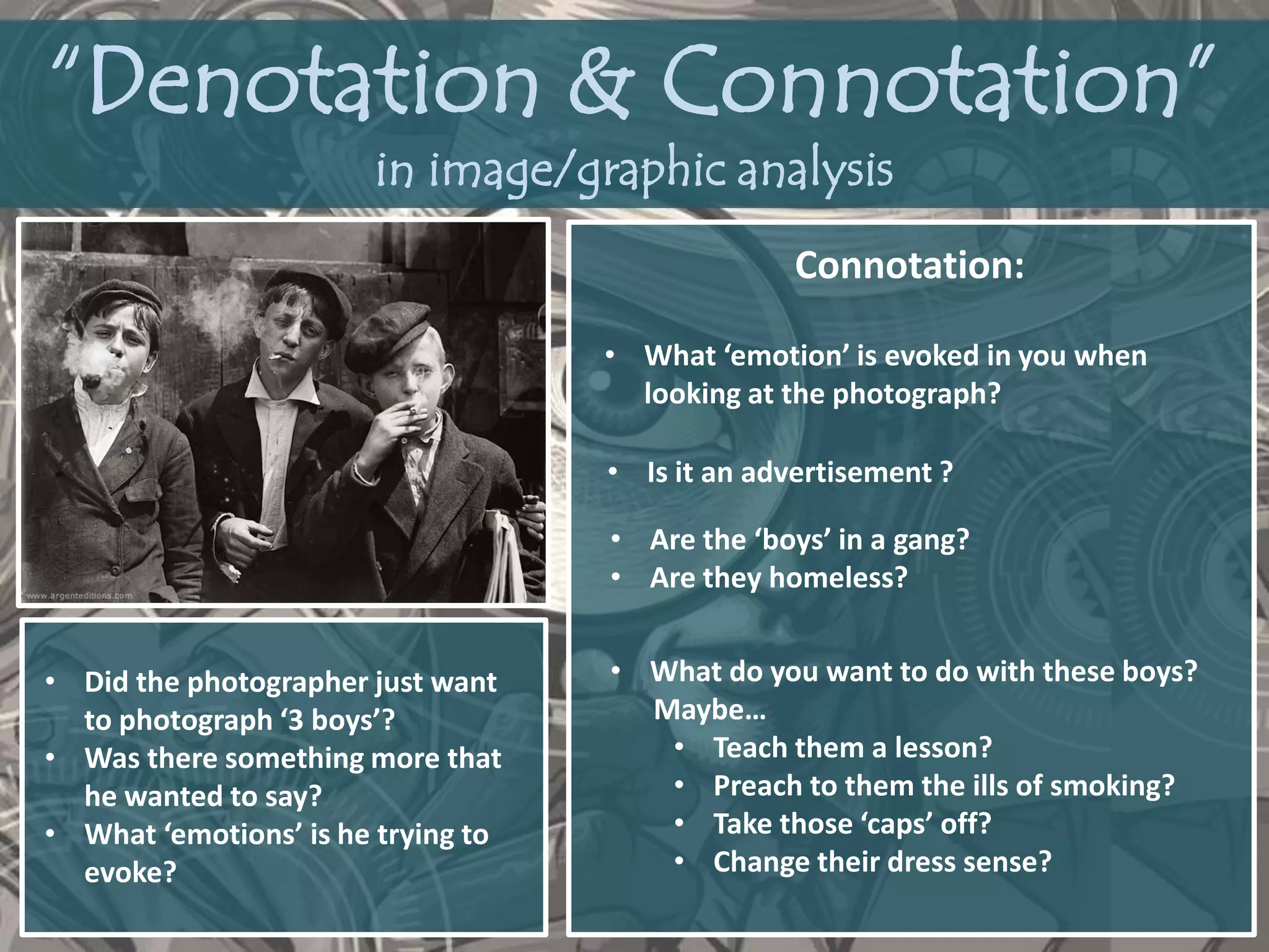 The “Denotation” and “Connotation” of Image/Graphic Analysis | PPT