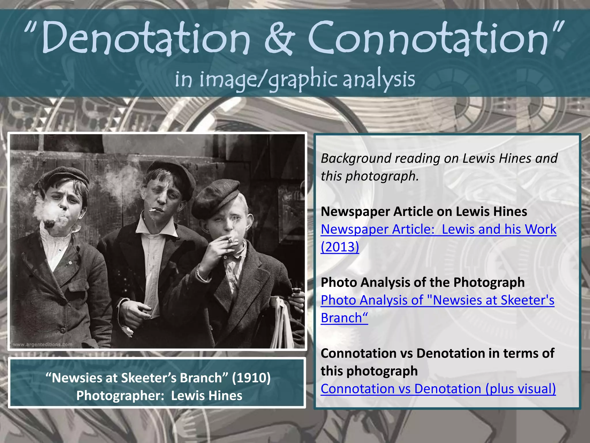 The “Denotation” and “Connotation” of Image/Graphic Analysis | PPT