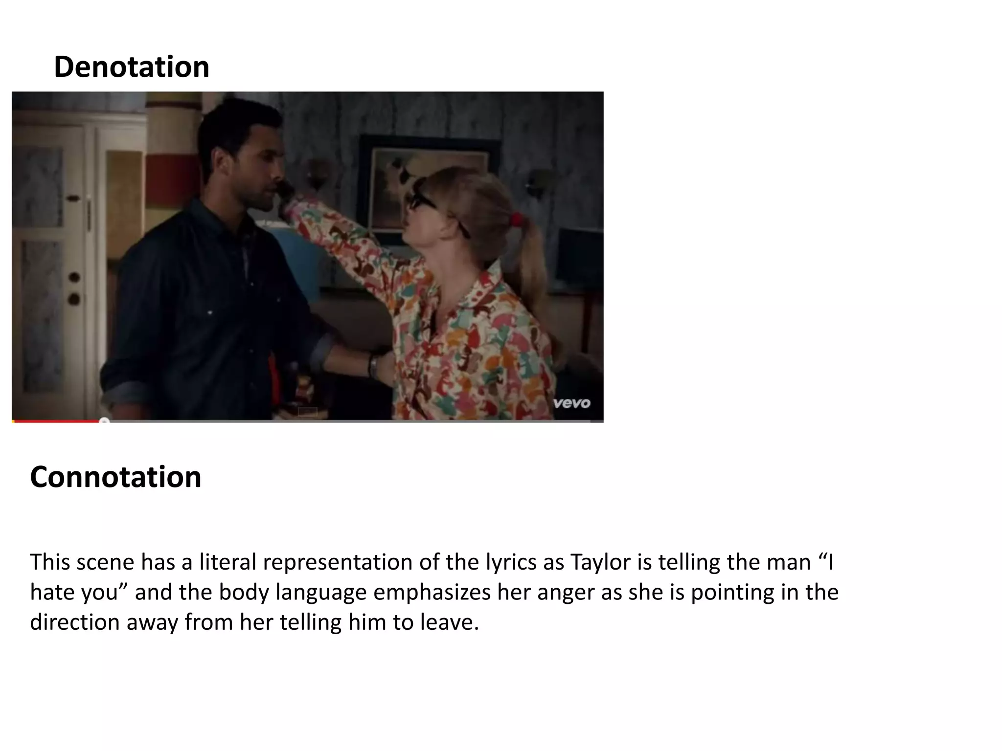 Denotation & connotation for taylor swift video | PPT