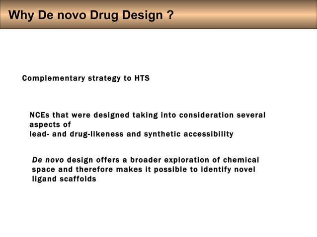 De novo drug design | PPT