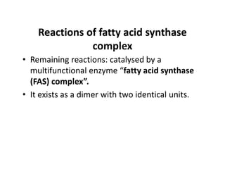 De Novo Synthesis of fatty acids | Biosynthesis Of Fatty Acids | | PDF