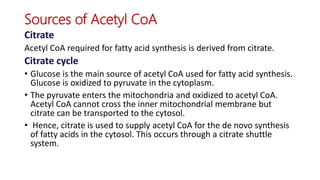 Denovo synthesis of fattyacids | PPTX