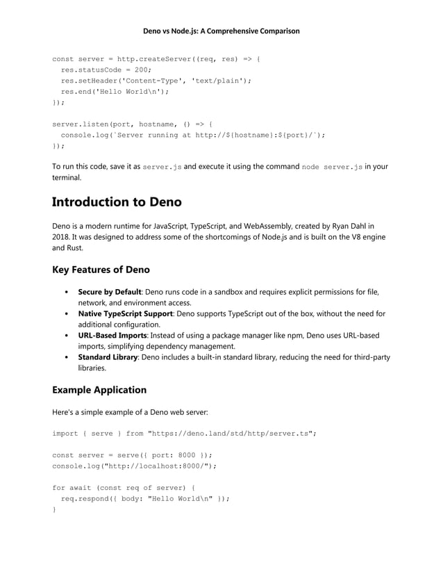Deno vs Node.js: A Comprehensive Comparison.docx Deno vs Node.js: A Comprehensive Comparison.docx