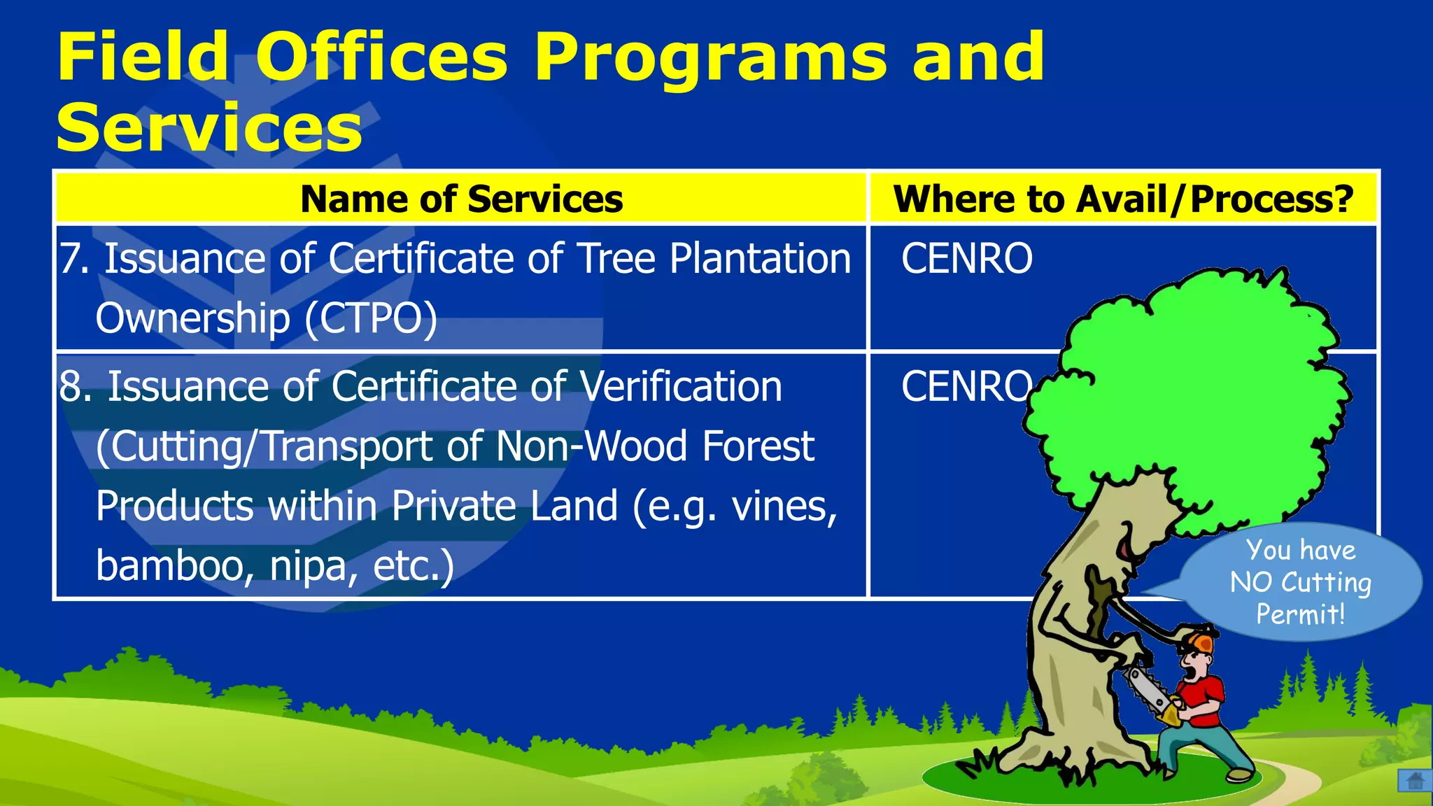 DENR Programs and Services of PENRO Surigao del Sur (November 2019) | PDF