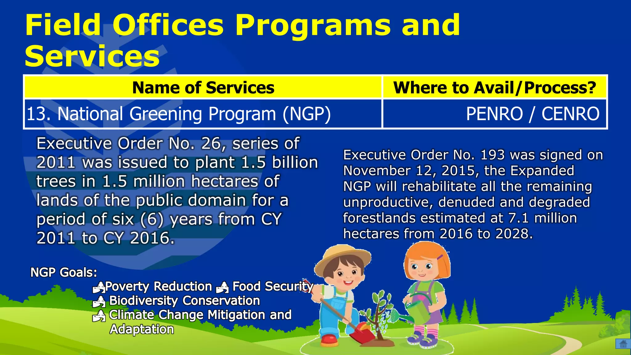 DENR Programs and Services of PENRO Surigao del Sur (November 2019) | PDF