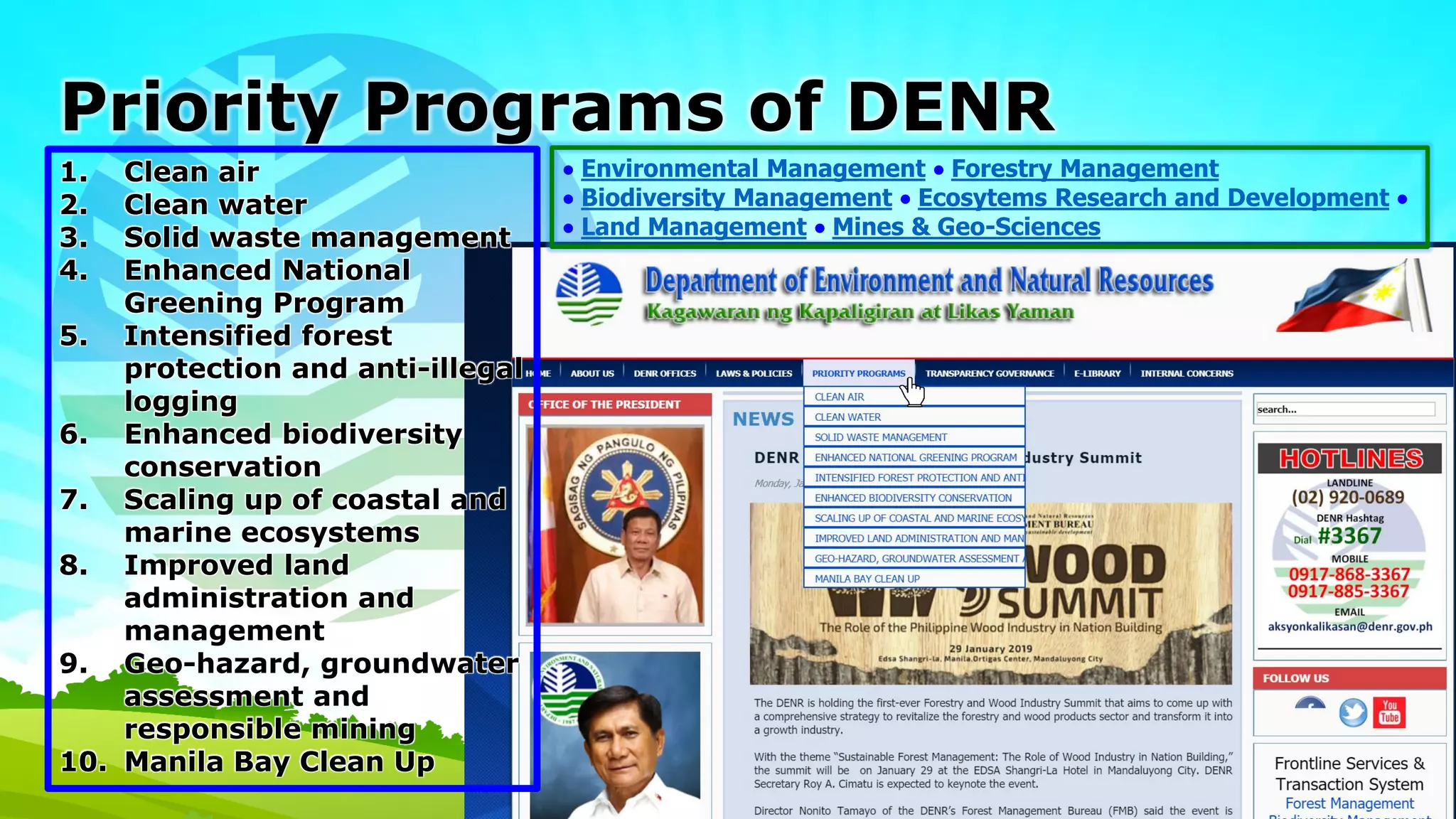 DENR Programs and Services of PENRO Surigao del Sur (November 2019) | PDF