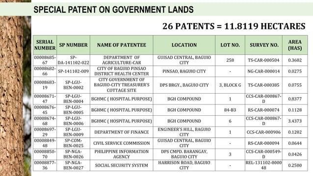 The Overall Land Situation of Baguio City: Issues and Challenges | PDF