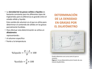 Densidad de los aceites y grasas | PPTX