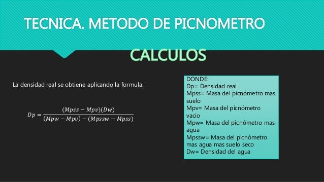 Densidad del suelo. exposicion