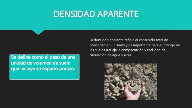 Densidad del suelo. exposicion