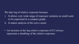 Densitometry, transmittance, opacity, optical density, characteristics curve and it's features ...