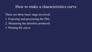 Densitometry, transmittance, opacity, optical density, characteristics curve and it's features ...