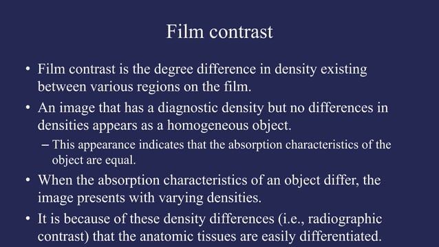 Densitometry, transmittance, opacity, optical density, characteristics curve and it's features ...