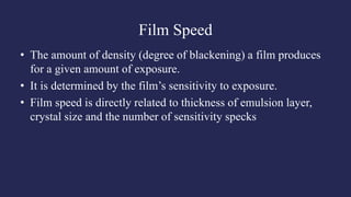 Densitometry, transmittance, opacity, optical density, characteristics curve and it's features ...