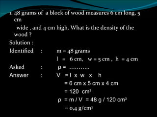 Density | PPT | Physics | Science