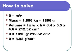 Method to measure the Density of materials | PPT
