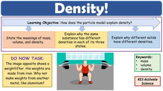 Density presentation ppt for ks3 students | PPTX