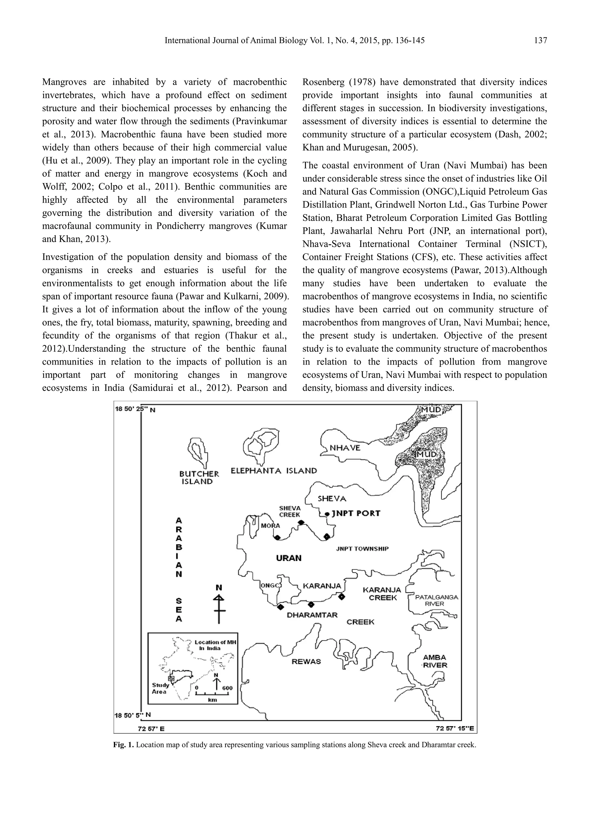 Monitoring of Pollution Using Density, Biomass and Diversity Indices of ...