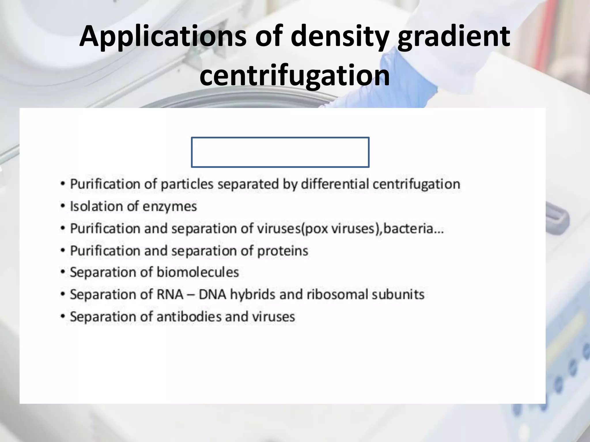 Density gradient centrifugation,types, advantages and disadvantages | PPTX