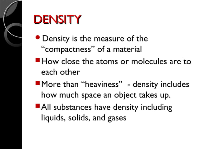 Density gradient measurement ii vps | PPT | Chemistry | Science