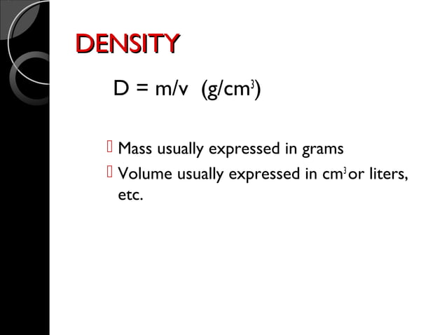 Density gradient measurement ii vps | PPT | Chemistry | Science