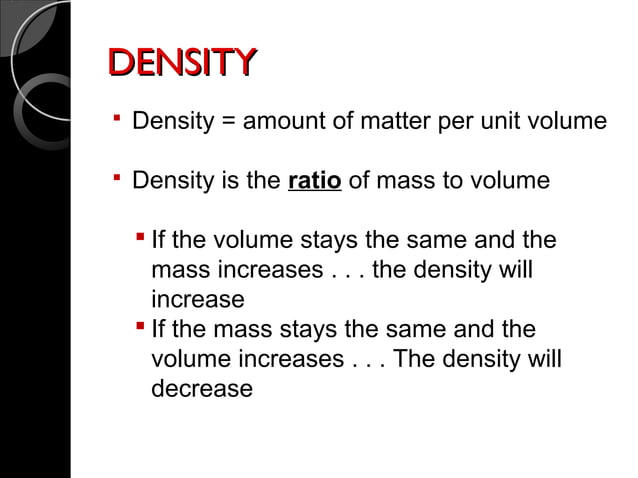 Density gradient measurement ii vps | PPT | Chemistry | Science