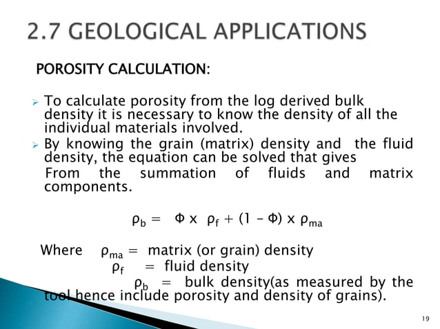 Density log | PPTX | Geology | Science