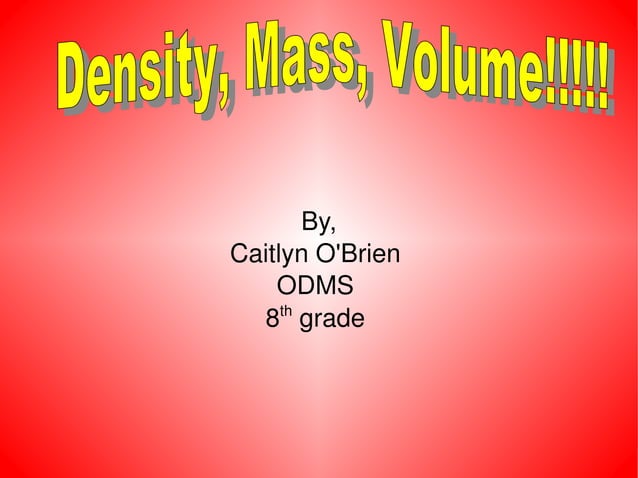 Density Mass Volume | ODP | Physics | Science