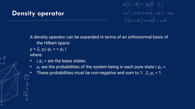 Density Matrix - Quantum and statistical mechanics | PPTX