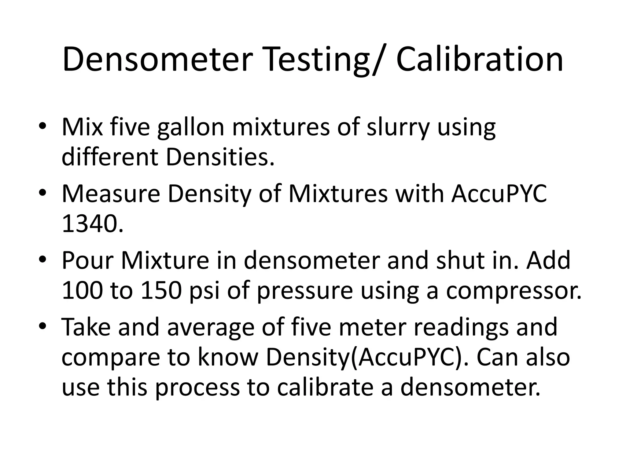Density meter calibration | PPTX