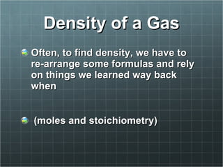 Density of a gas | PPT