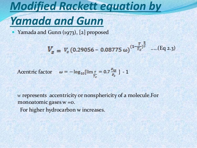 Density of liquid refrigerants