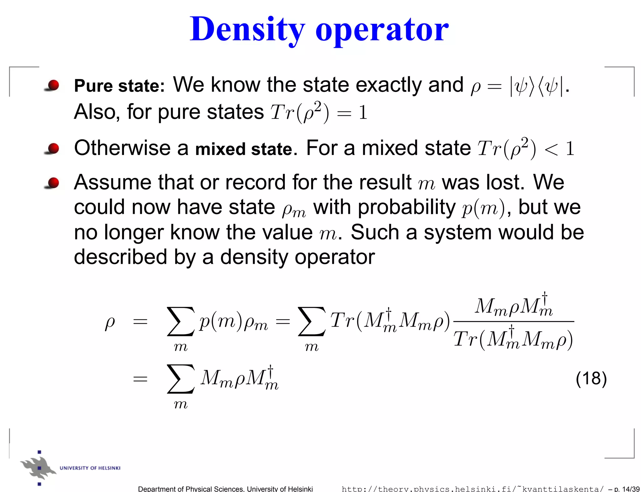 Density operators | PDF